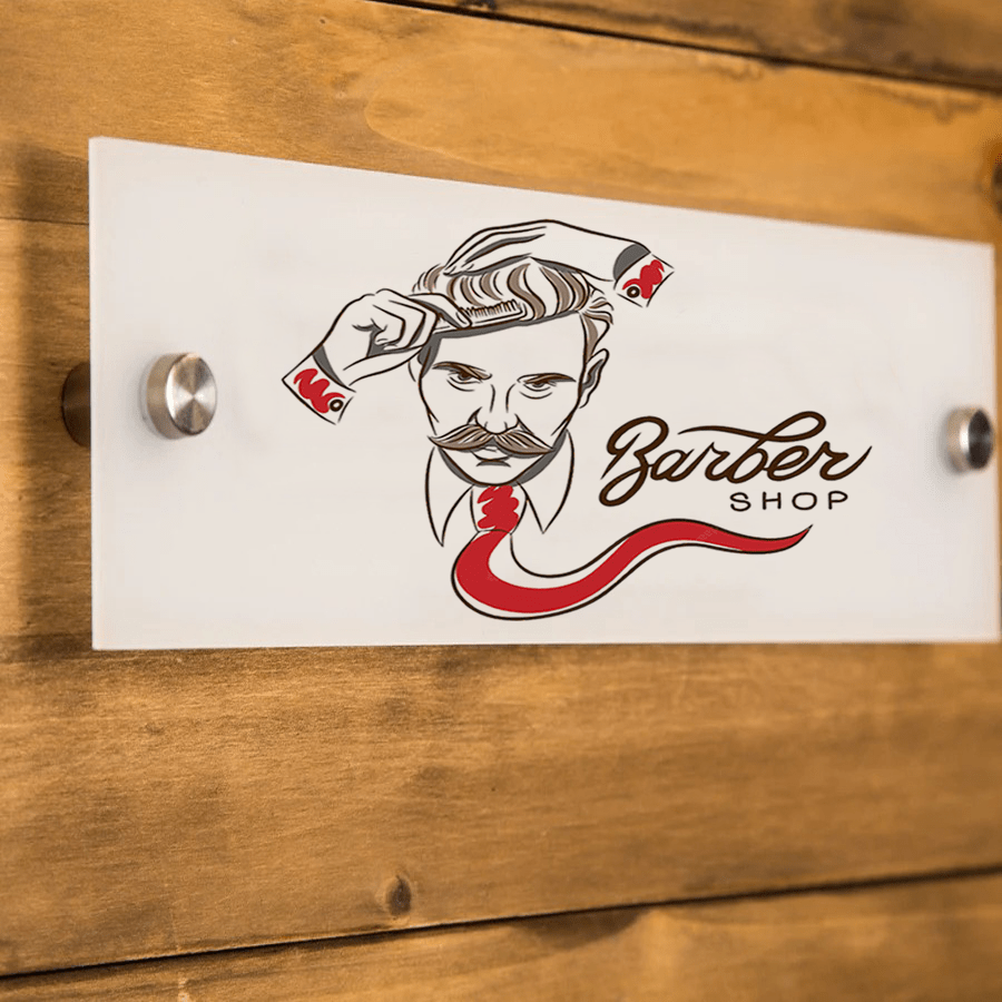 Personalized Acrylic Sign For Barber Shop, Shop Door Decoration, Barbe ...