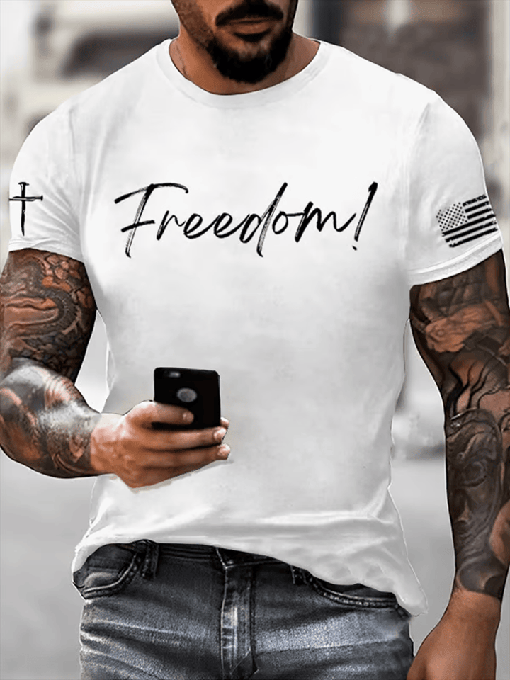 Charlie Kirk Freedom Imitation Cotton Short Sleeved T Shirt White ...