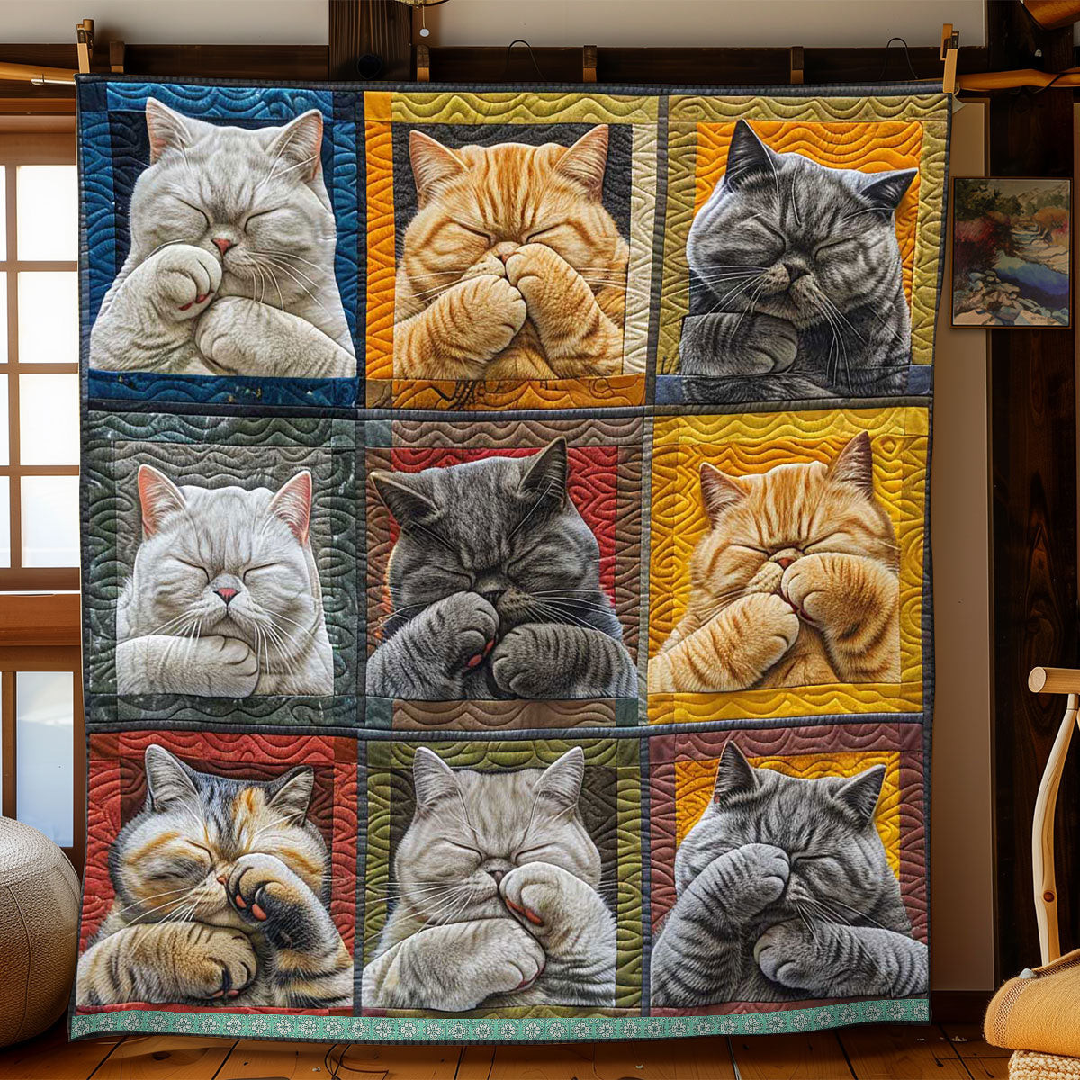 Cat Covering Face Quilt Blanket Luxury Gifts For Cat Lovers ...