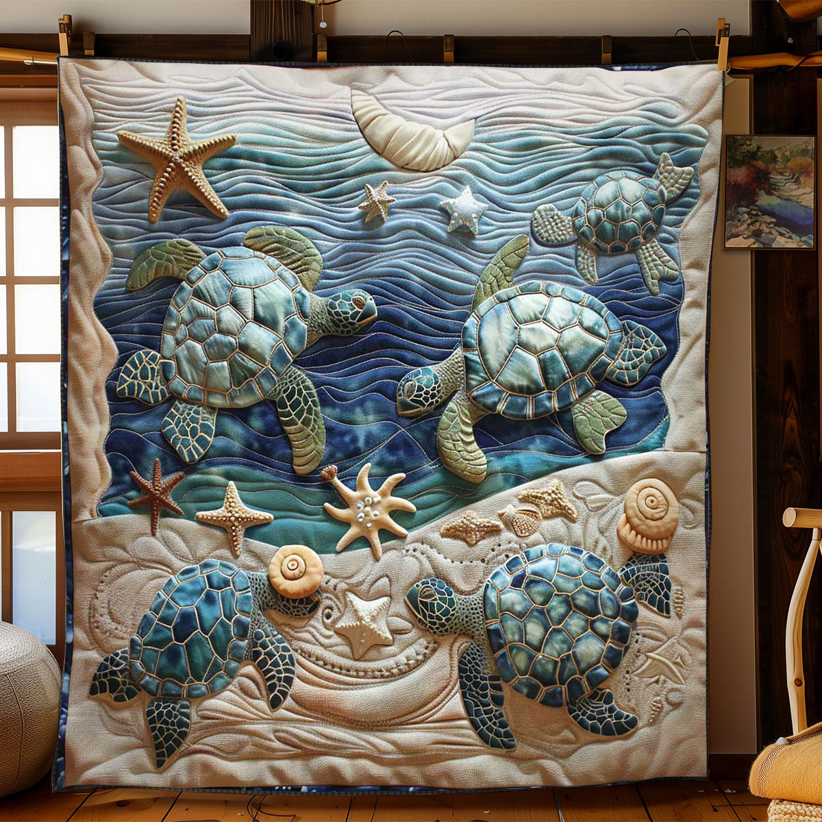 Turtle Beach Oasis Quilt Blanket Gifts With Turtles On Them ...