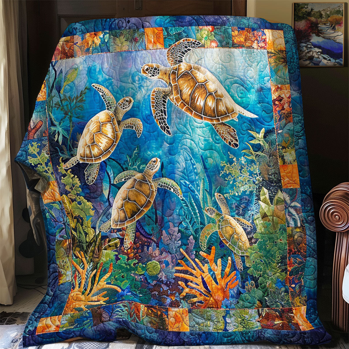 Sea Turtles Quilt Blanket Turtle Gifts For Christmas Holiday ...