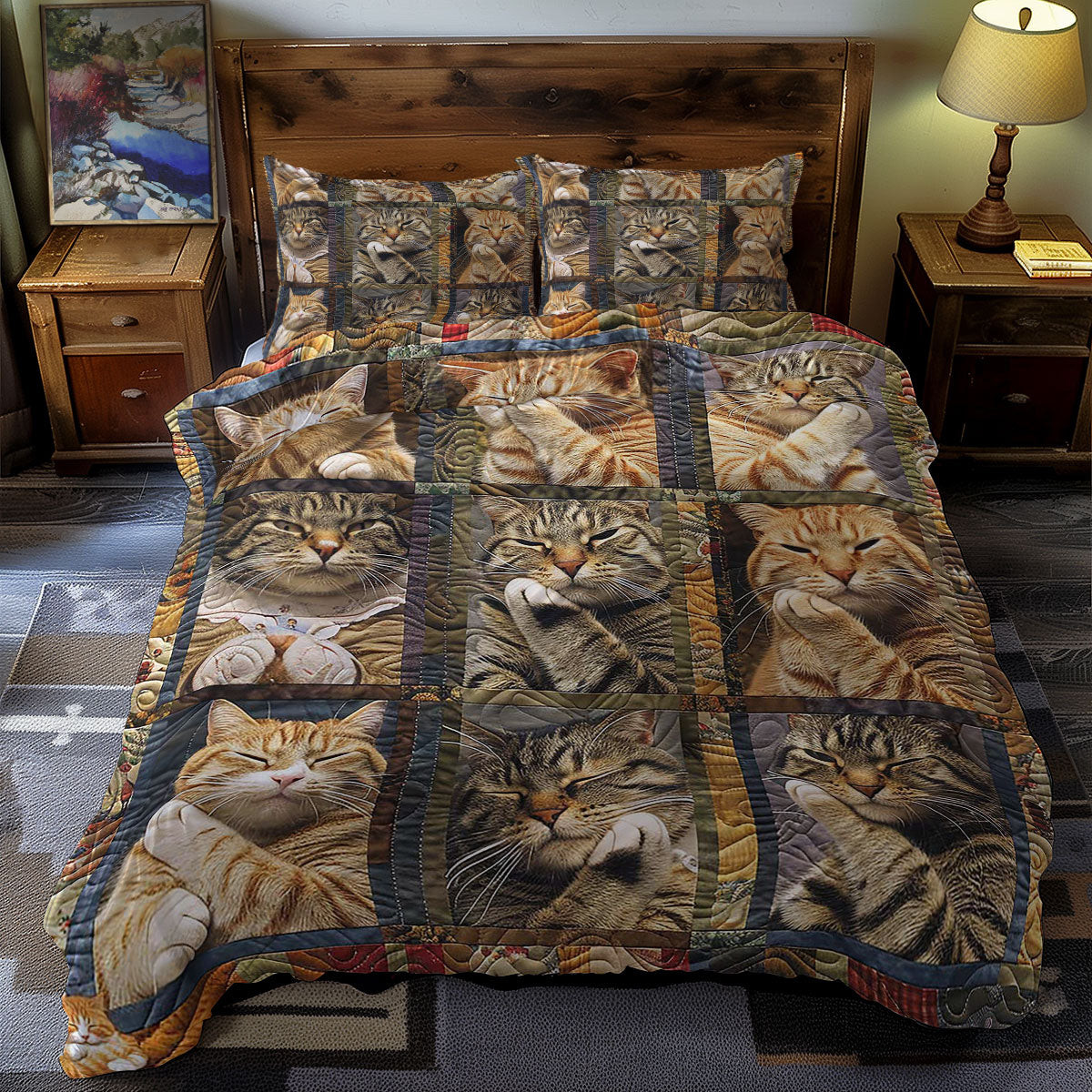Bold Cats Quilt Bedding Set Best Christmas Duvet Cover Set Cat ...