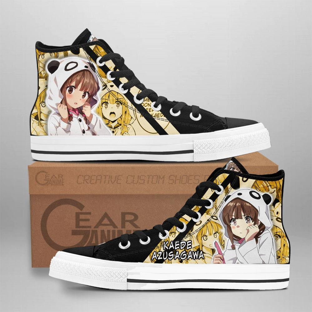 Bunny Girl Senpai Kaede Azusagawa High-Top Canvas Shoes Custom Sneaker ...
