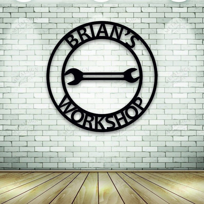 Personalized Metal Workshop Sign, Cut Metal Sign, Metal Wall Art, Metal ...