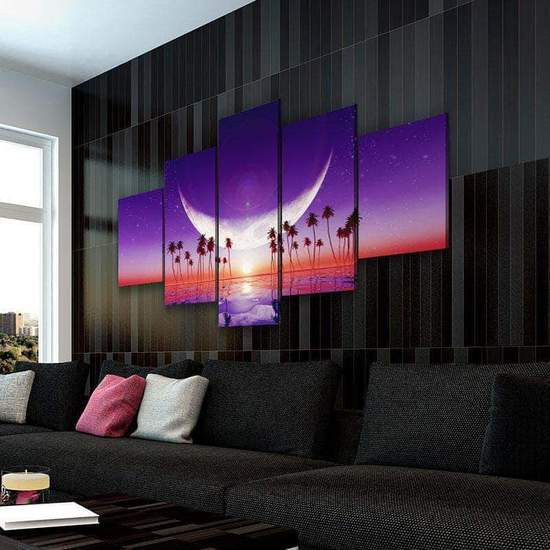 Whimsical Tropics Landscape Multi Canvas Painting Ideas, Multi Piece ...