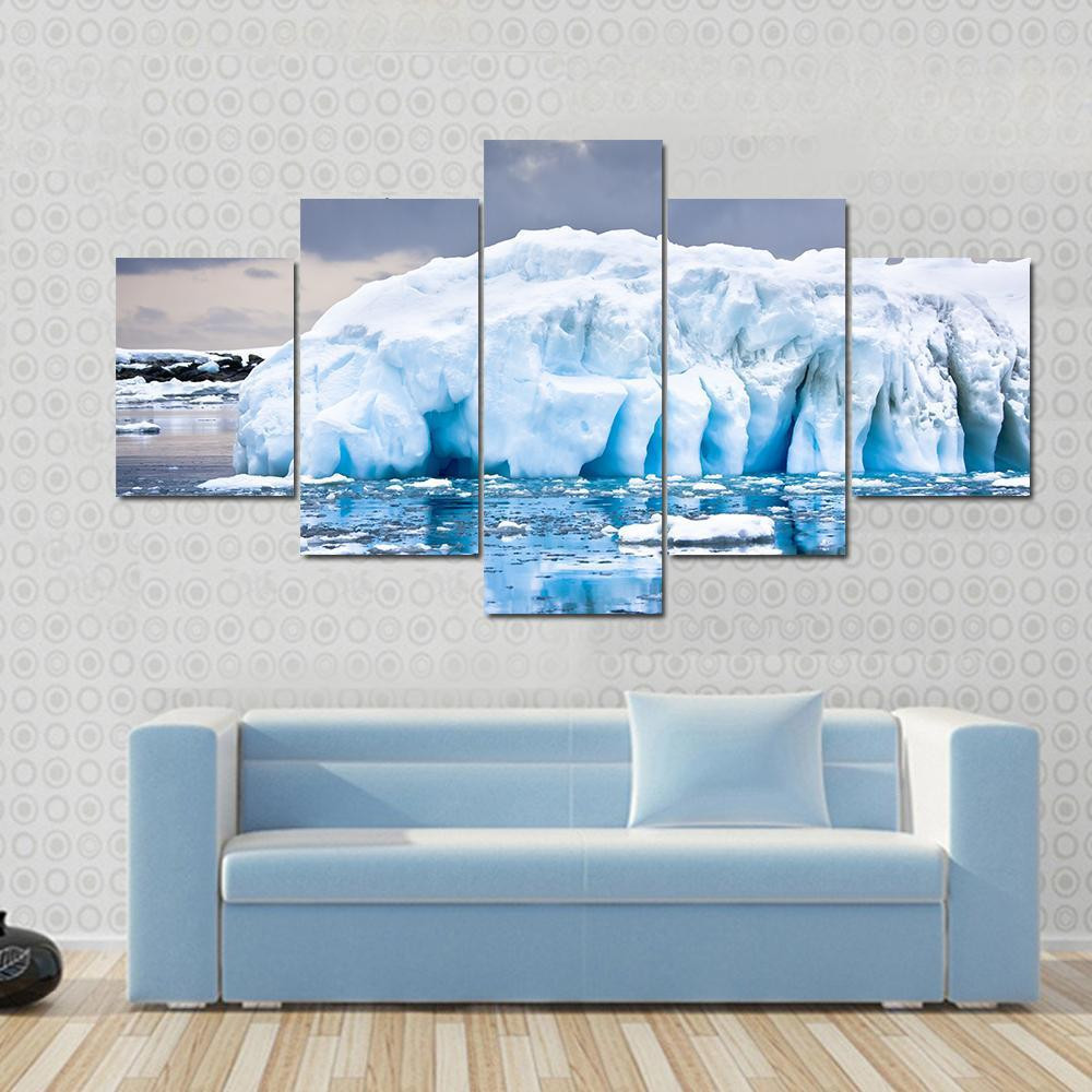 Huge Iceberg In Antarctica Nature 5 Panel Canvas Art Wall Decor Luxury ...