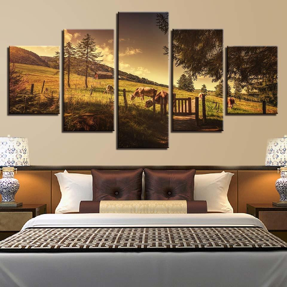 Cow 5 Animal 5 Panel Canvas Art Wall Decor Luxury Multi Canvas Prints ...