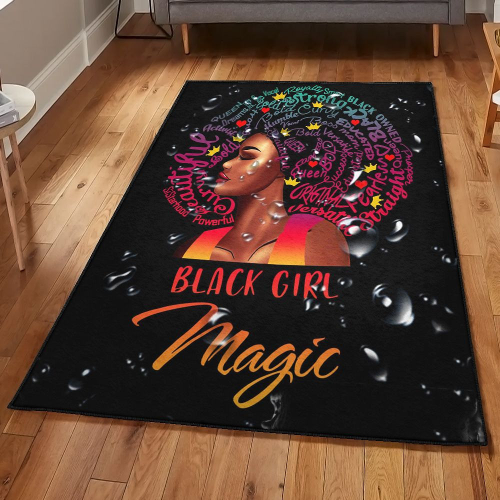 African American Bedroom Rugs Black Girl Magic Rug Rectangle Rugs ...