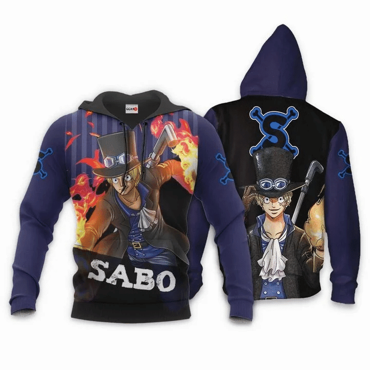 One Piece Sabo Anime Manga One Piece For Men And Women 3d Hoodie Zip H ...