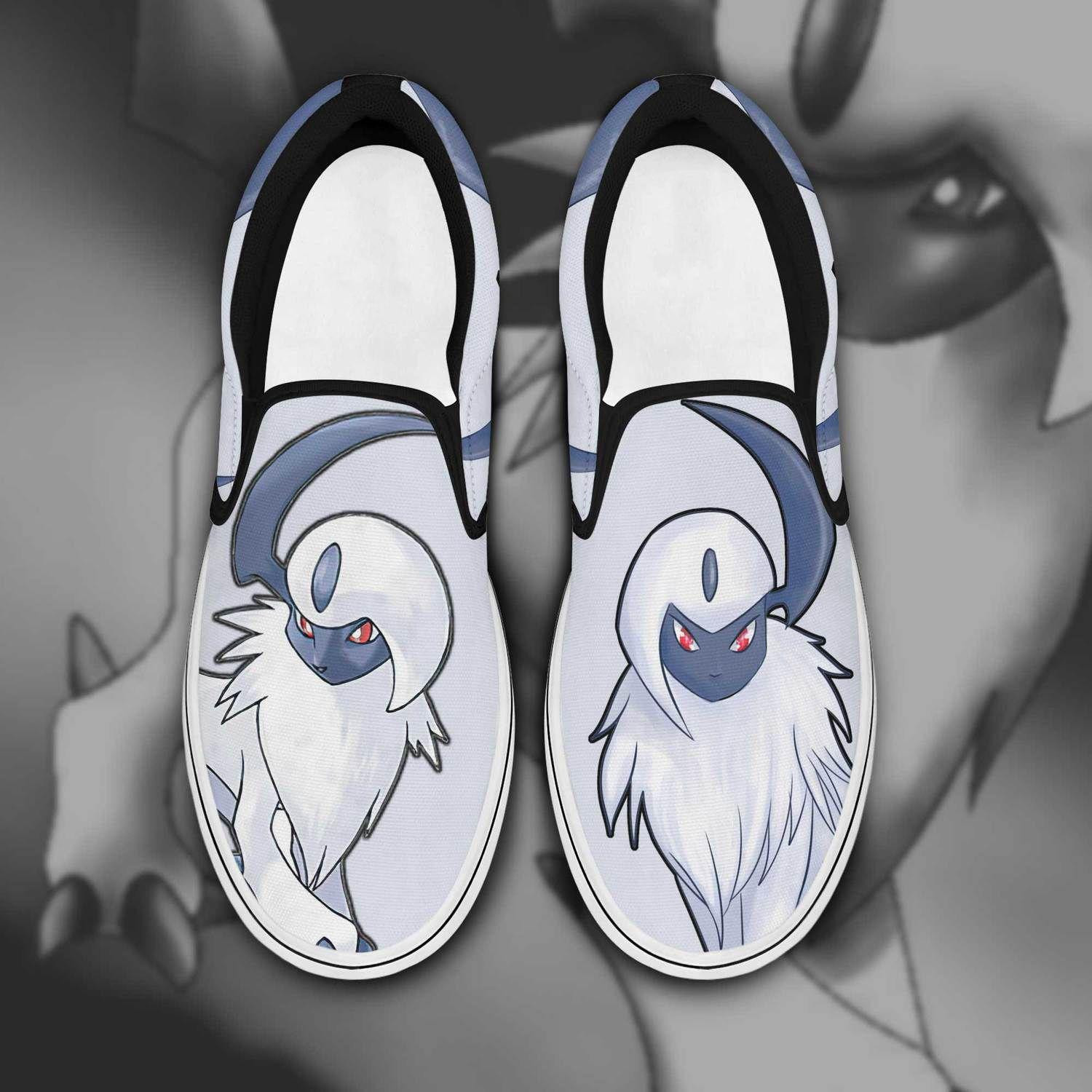Absol Slip On Shoes Pokemon Custom Anime Shoes Slip On Shoes - DESIGN-TREND