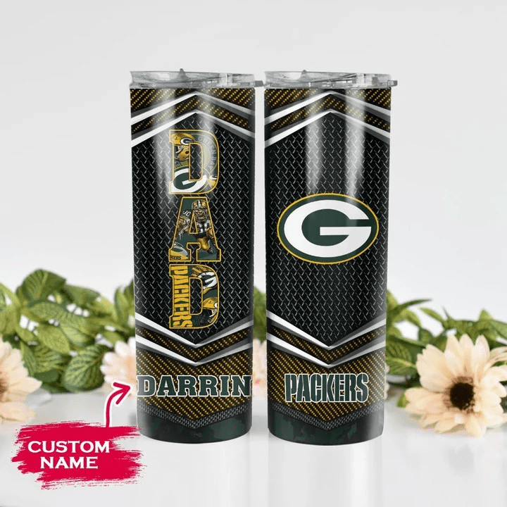 Personalized Green Bay Packers Dad Straight - Stainless Steel Tumbler ...