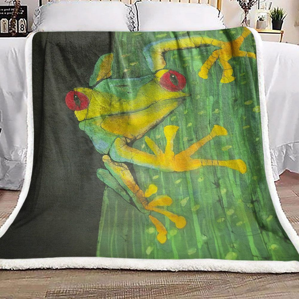 Frog Sherpa Fleece Blanket - DESIGN-TREND