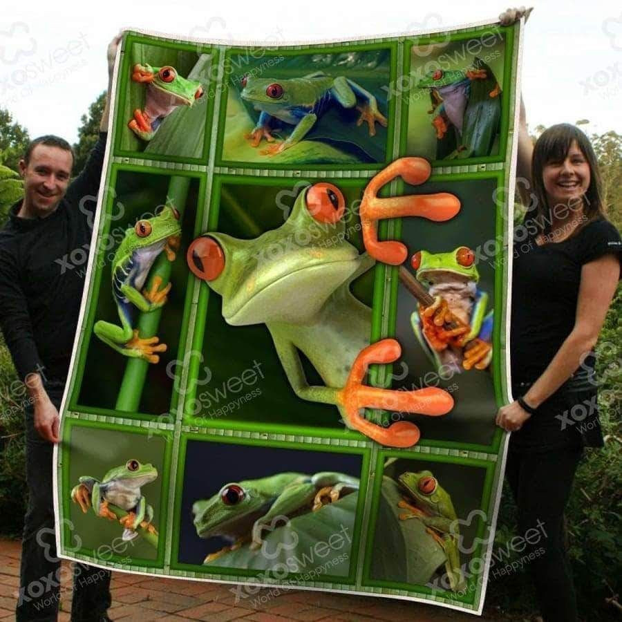Premium Frog Sherpa Fleece Blanket - DESIGN-TREND