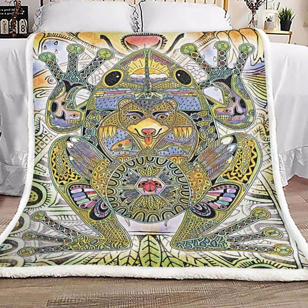 Frog Sherpa Fleece Blanket - DESIGN-TREND