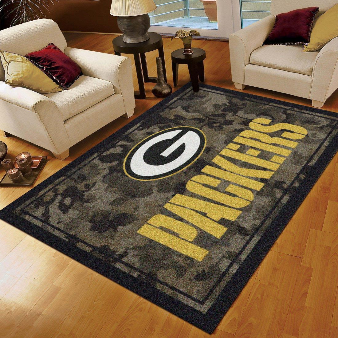 Green Bay Packers Camo Football Team Carpet Area Rugs - Lovely Product UK