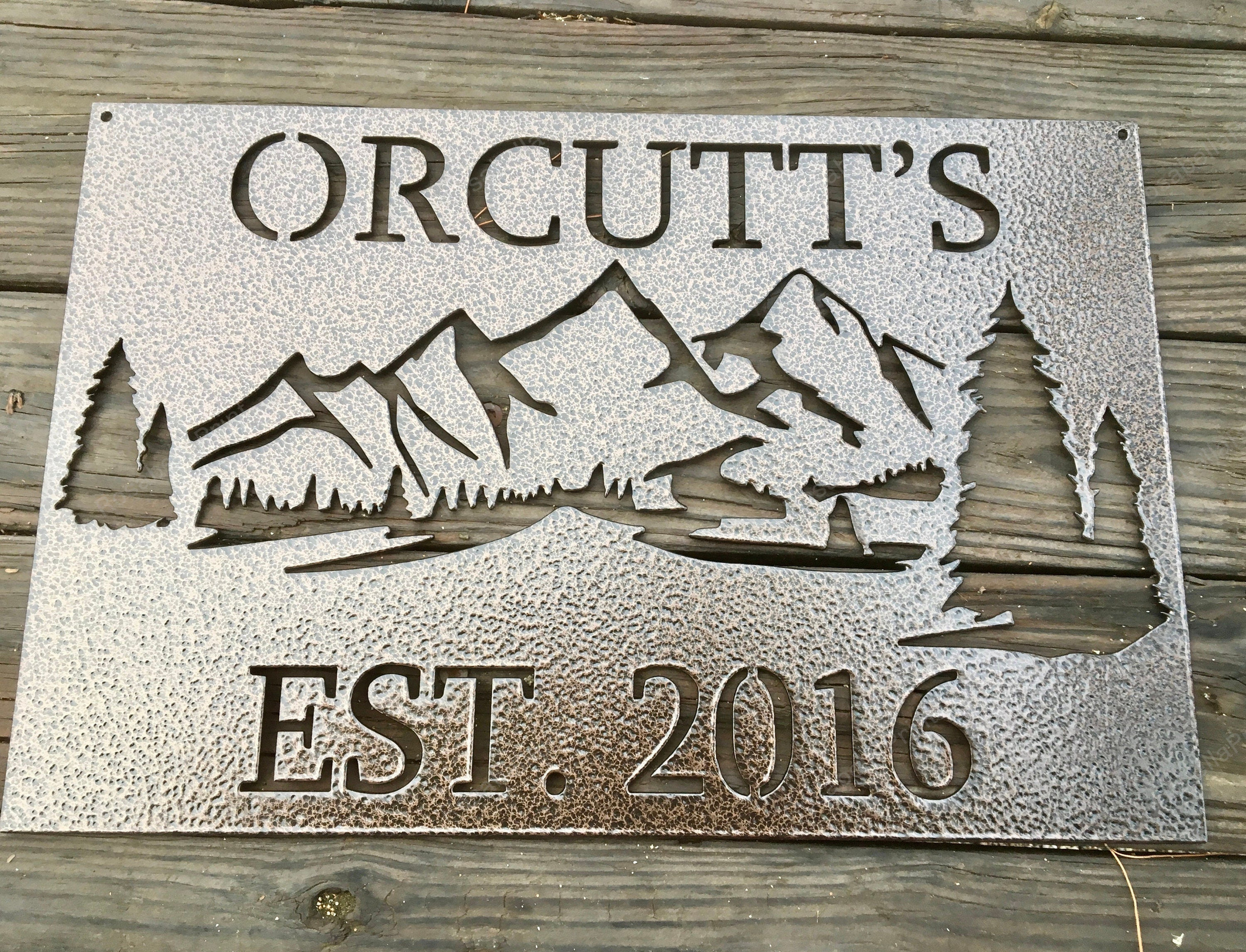 Personalized Metal Cabin Sign Personalized Established Sign Rustic ...