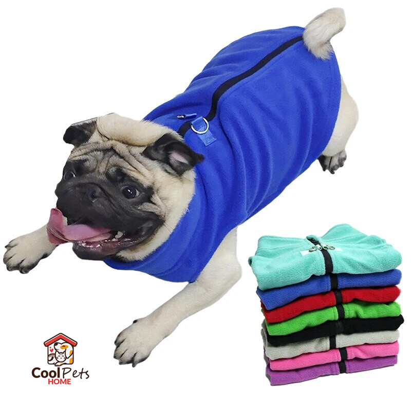 Pug Dog Winter Soft Fleece Jacket Vest - coolpetshome