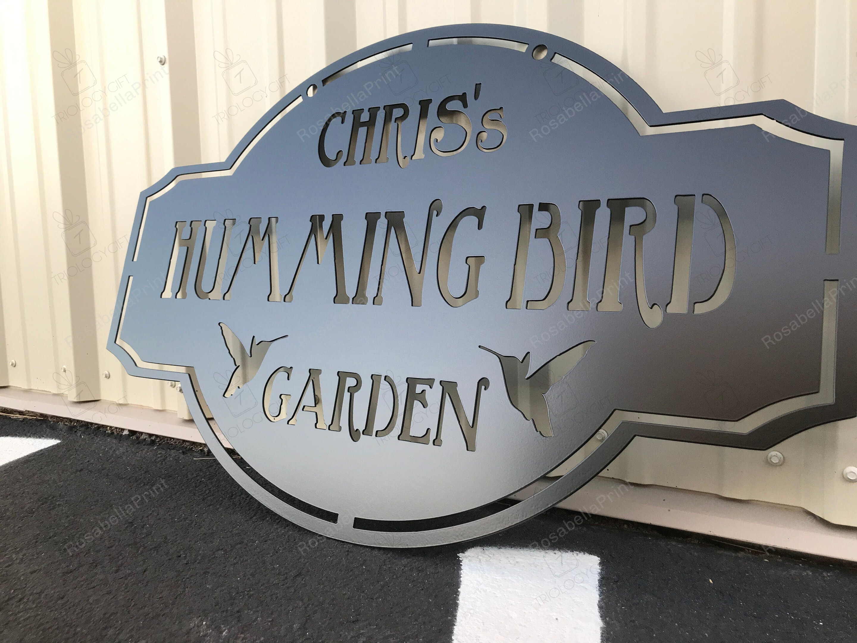 Personalized Garden Sign Custom Metal Garden Sign Humming Bird Garden ...