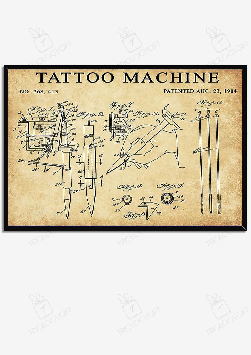 Tattoo Machine Blueprint Knowledge For Tattoo Shop Decor Tattoo Artist ...