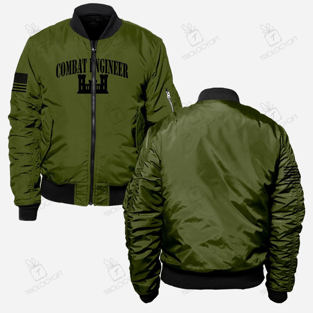 Combat Engineer Bomber Jacket, Proud US Military Printed Jacket ...