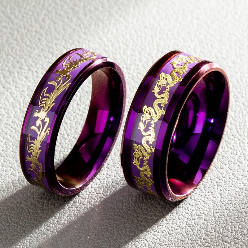 Dragon Phoenix Stainless Steel Couple Rings Gift - Top Buy American