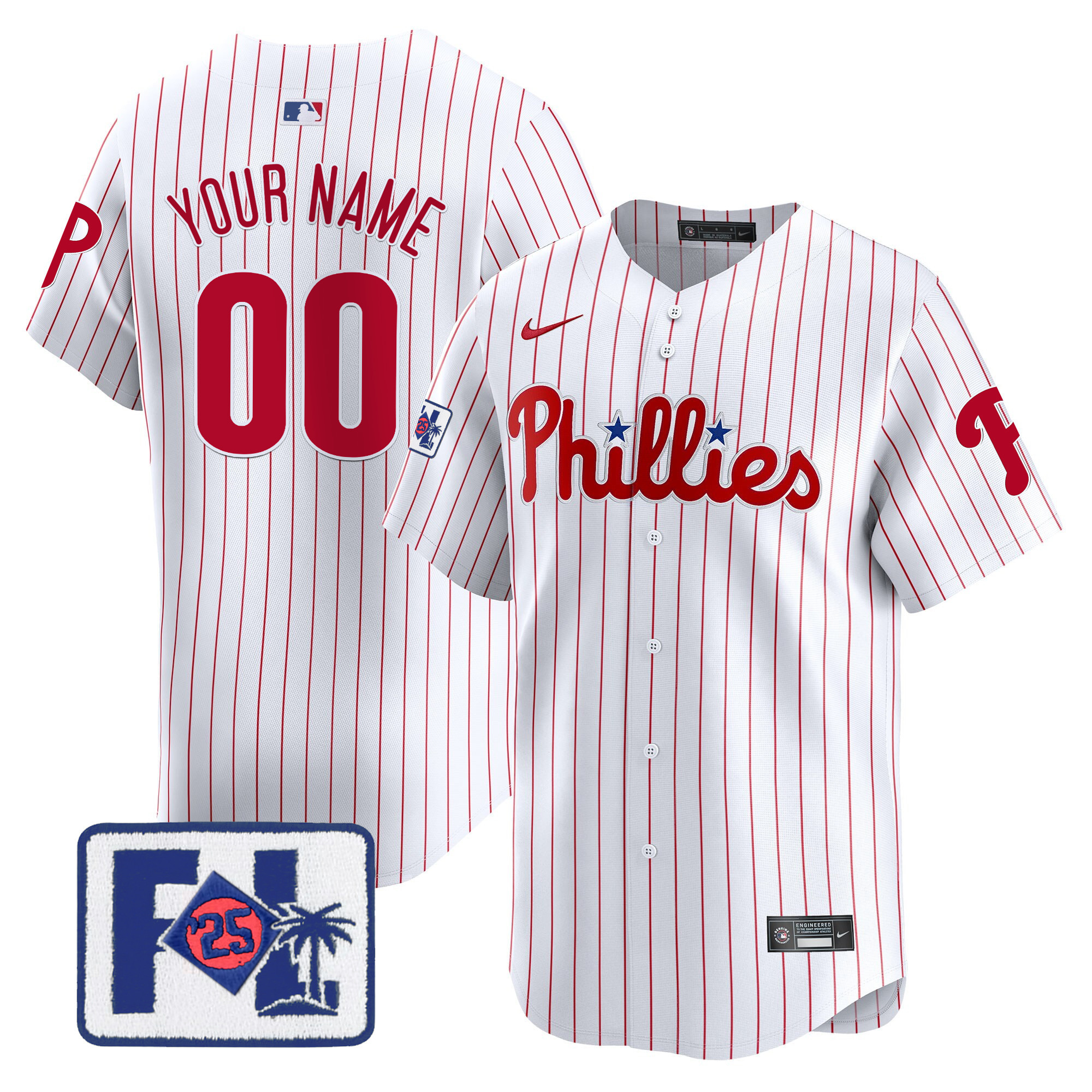 Phillies 2025 Spring Training Patch Vapor Premier Limited Custom Jersey ...