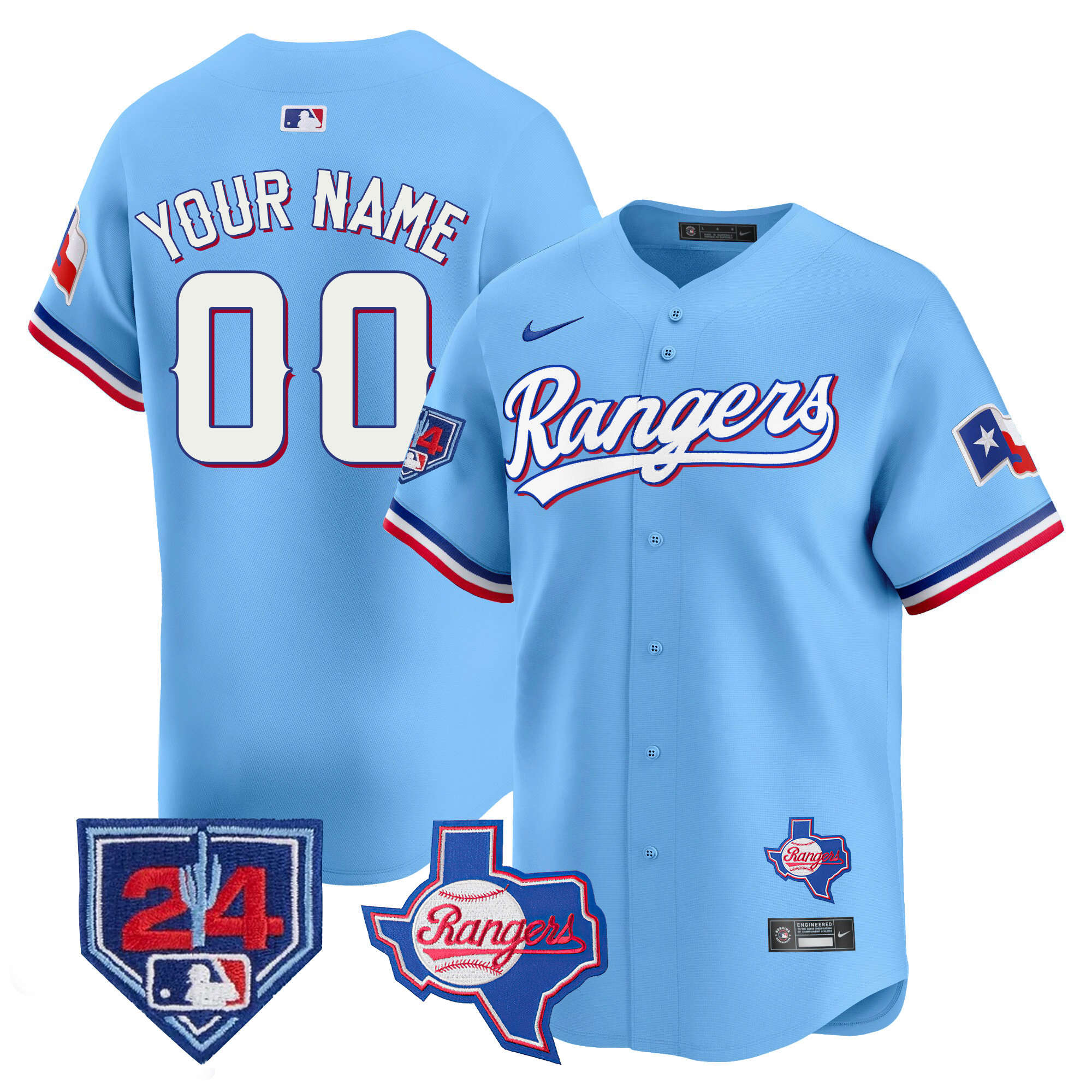 Texas Rangers 2024 Spring Training Patch Vapor Premier Limited Custom ...