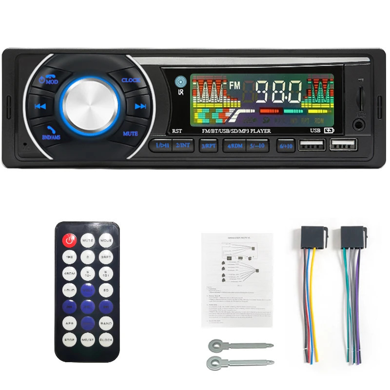 Car Audio Radio 1DIN Bluetooth Stereo MP3 Player – 12V FM Receiver w ...