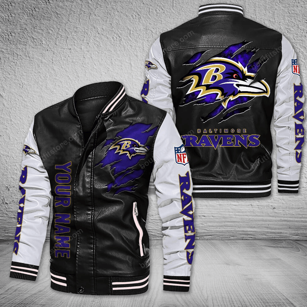 Baltimore Ravens Leather Varsity Jacket - Sports Apparel, Sneaker ...