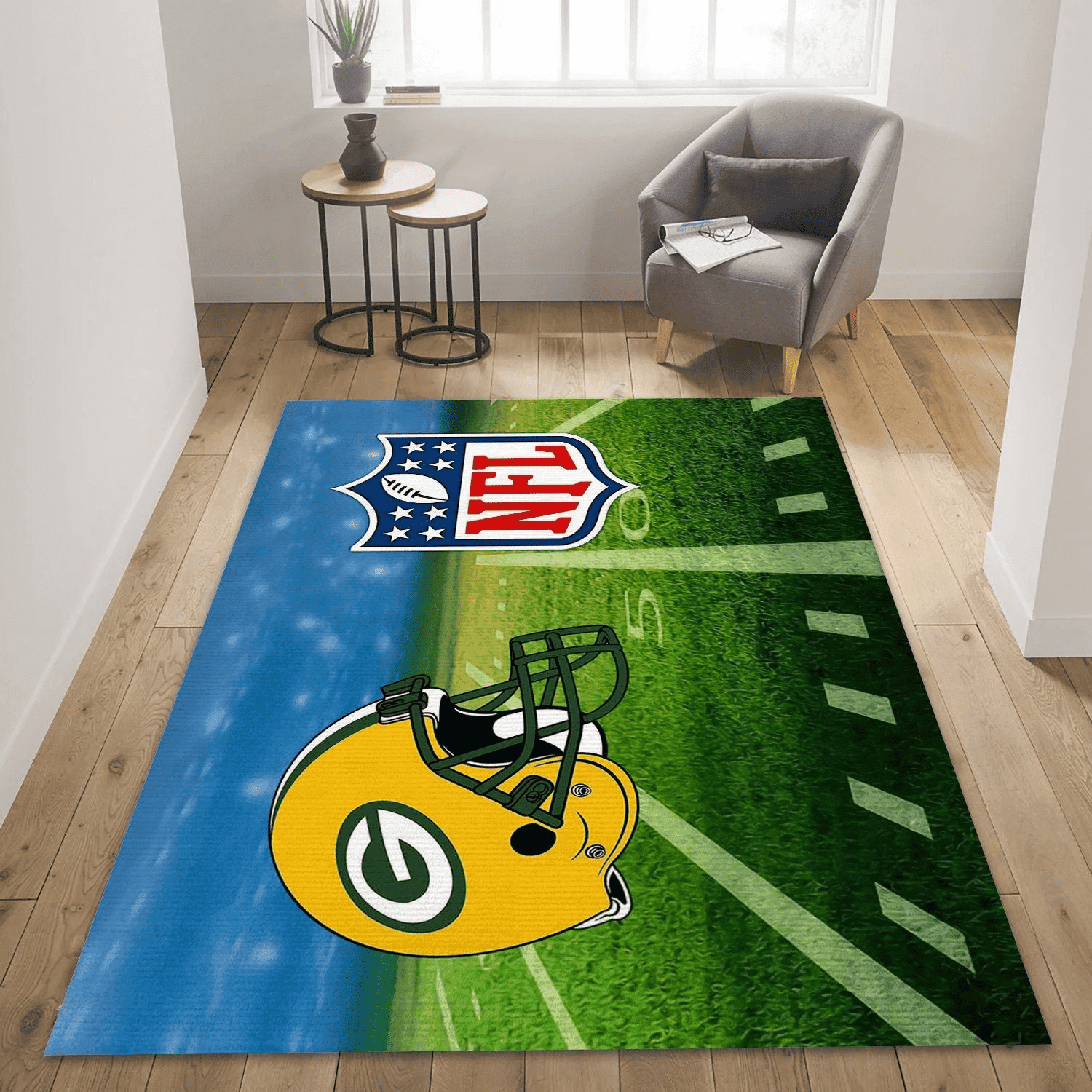 Green Bay Packers Rug Living Room Rug Rectangle Area Decor - Capeexercise