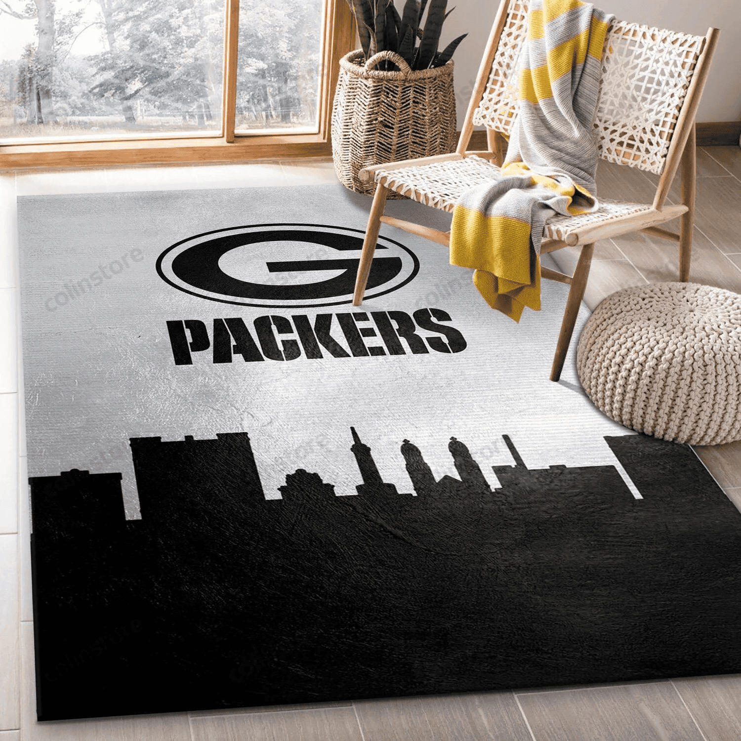 Green Bay Packers Skyline Area Rug For Christmas Bedroom Home US Decor ...