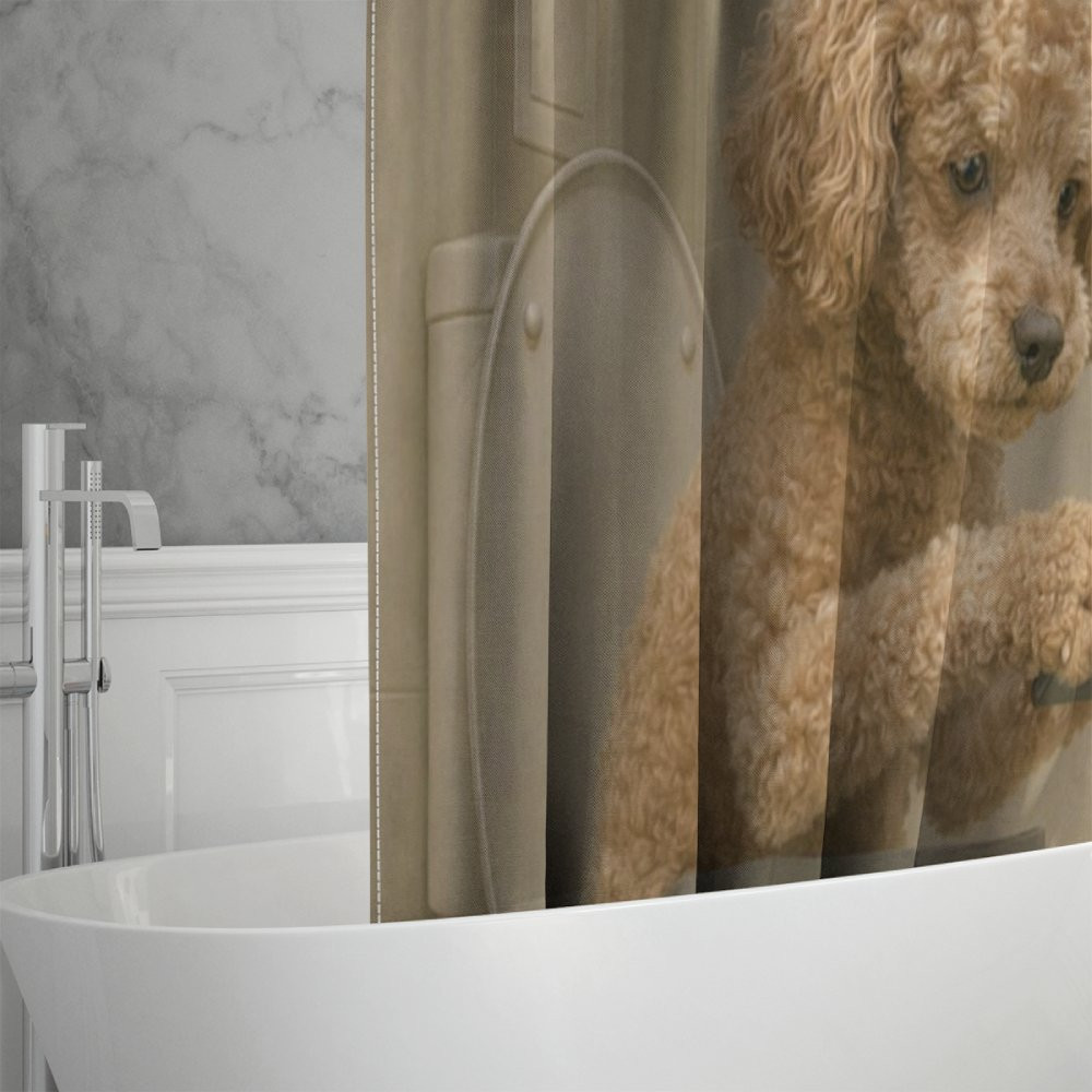 Premium Miniature Poodle Shower Curtain - free t shop