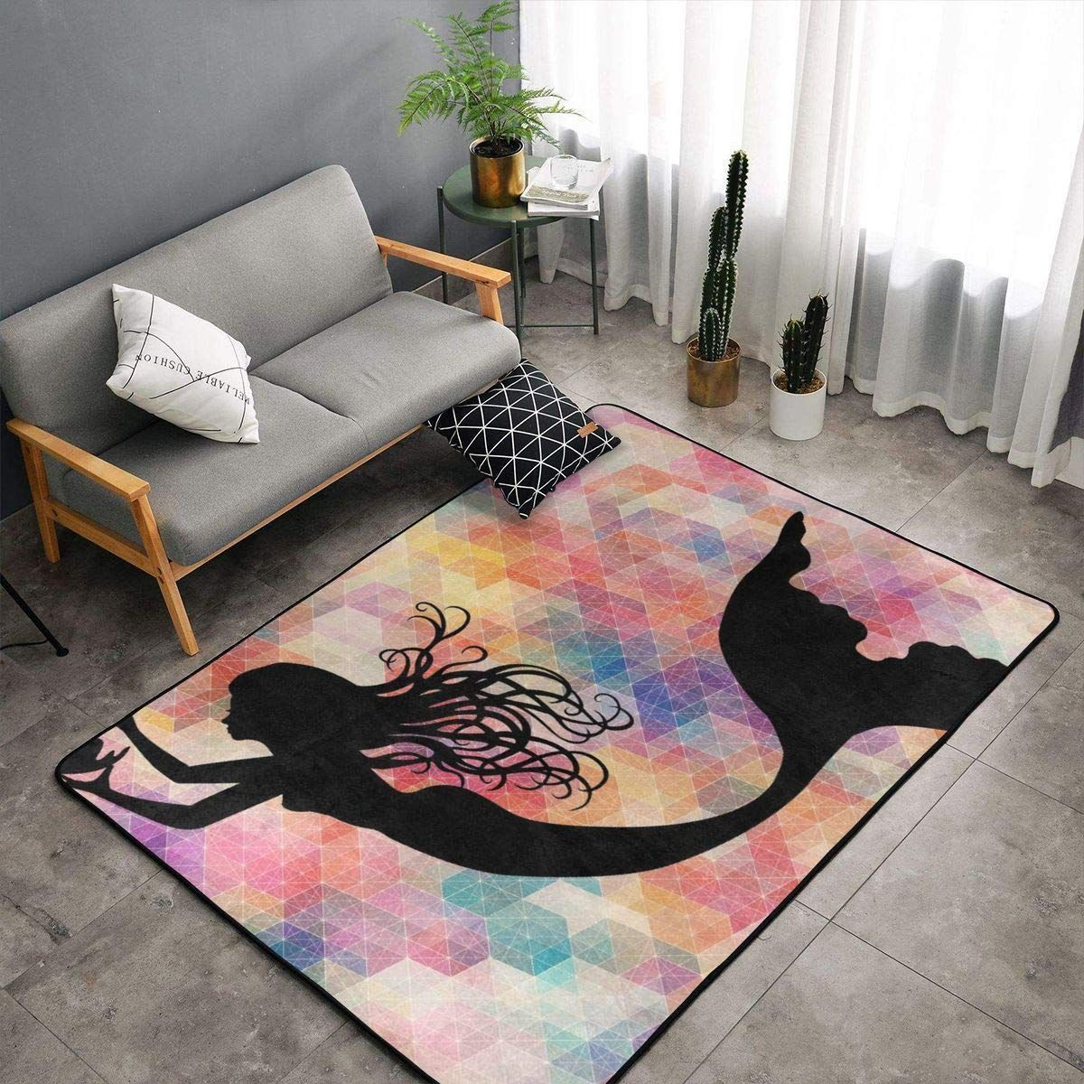 Mermaid Rug Ippttvnoay Dnntvn - Custom Size And Printing - Dadturtle