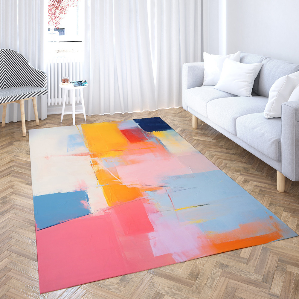 Colorful Abstract Art Painting Design Area Rug Carpet Home Decor ...