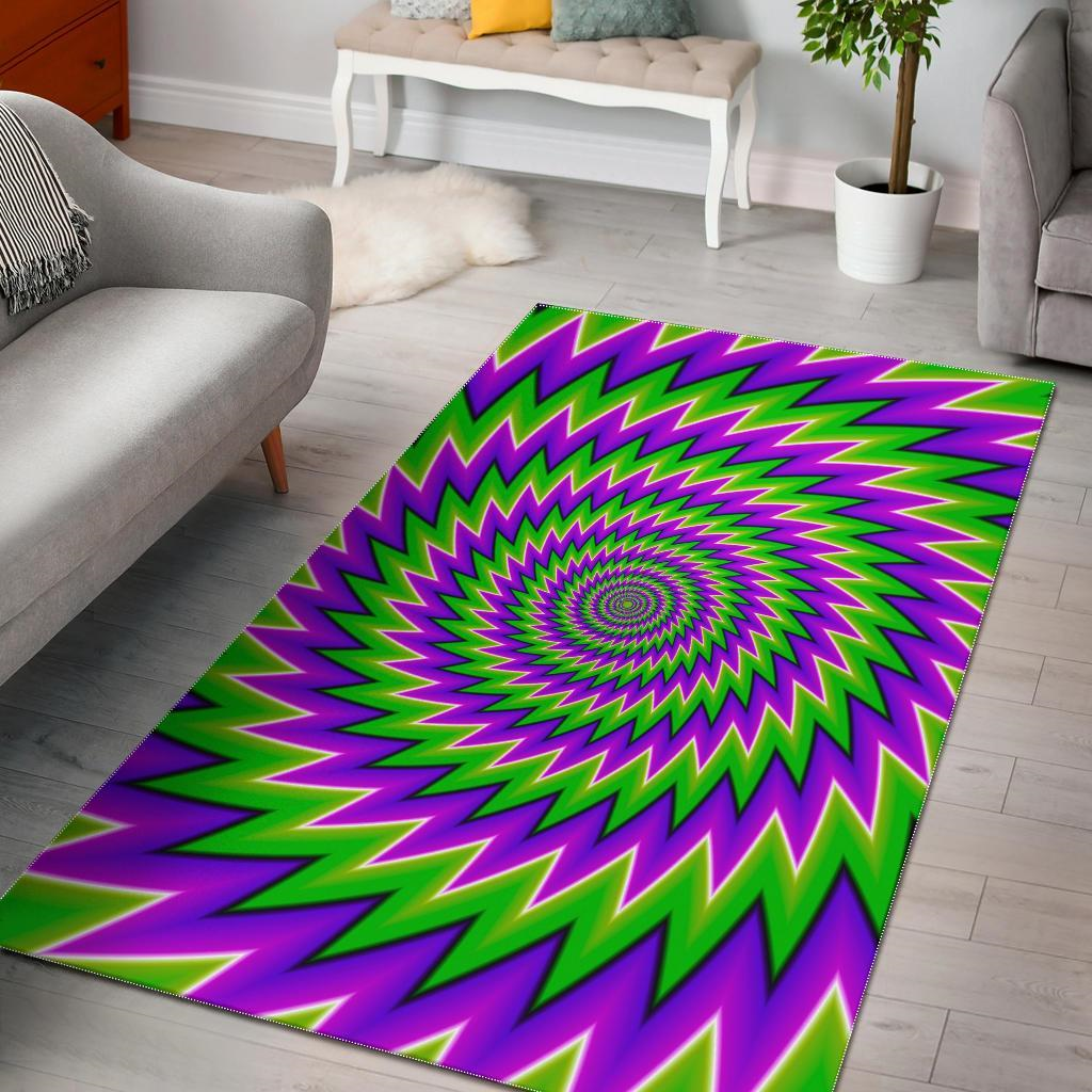 Area Rug Home Decor Green Spiral Moving Optical Illusion - NhalaHome