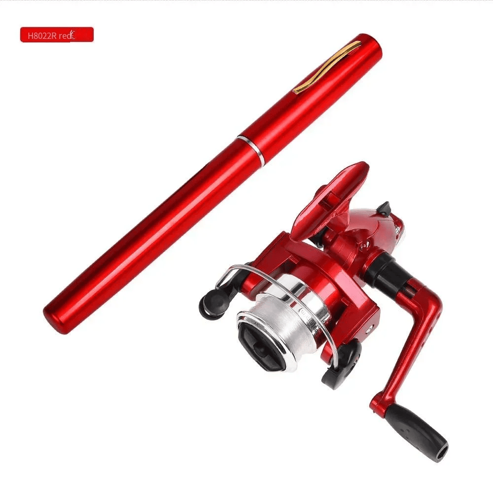 20cm Portable Mini Fishing Pole Pen Shape Folded Fishing Rod with Reel ...