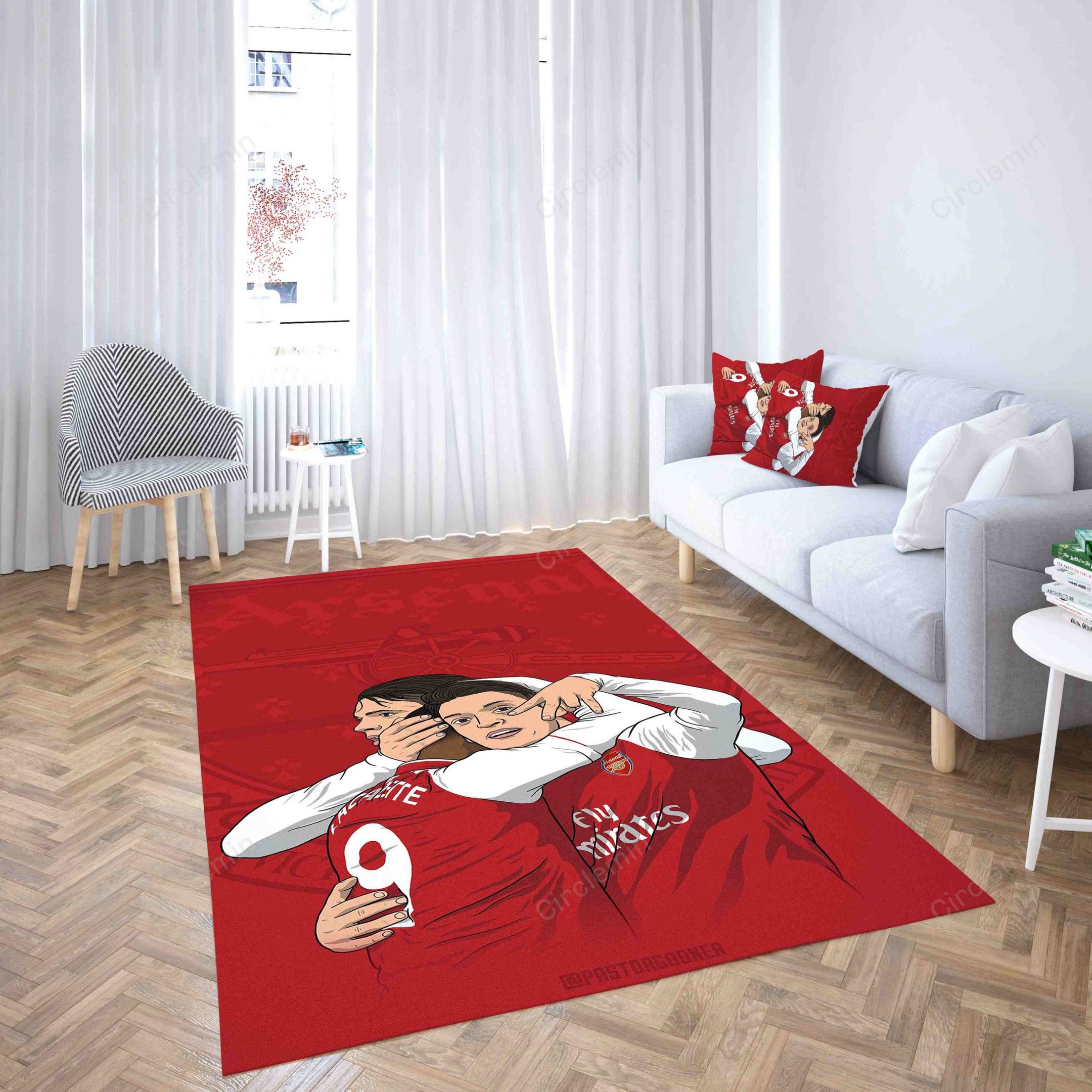 Arsenal Red Carpet Living Room Rugs - Circlemin