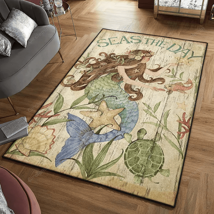 Mermaid Birthday Cool Rugs, Mermaid Rug - Custom Size And Printing ...