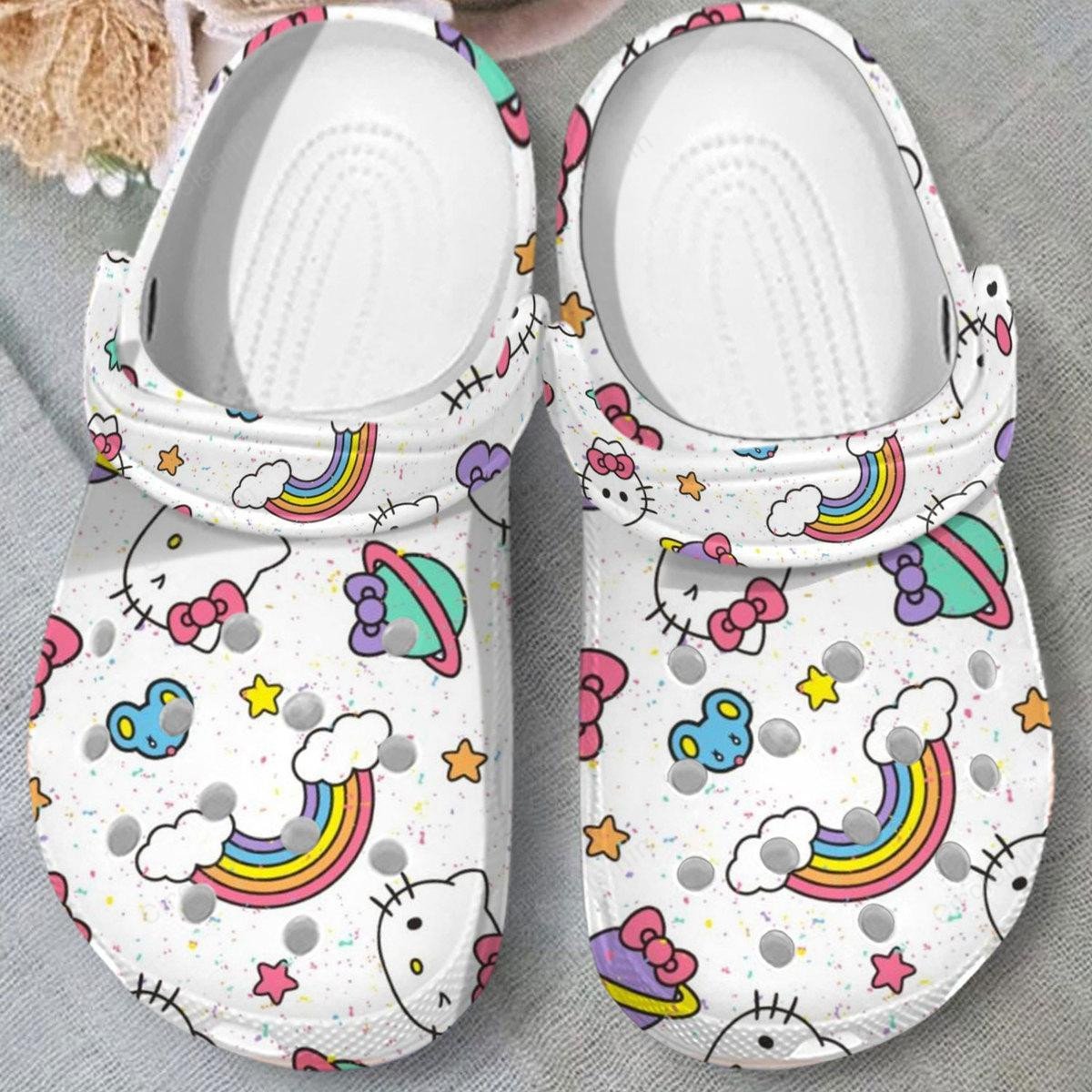 Kitty Cat And Colorful Rainbow Clogs For Kids And Adults - Circlemin