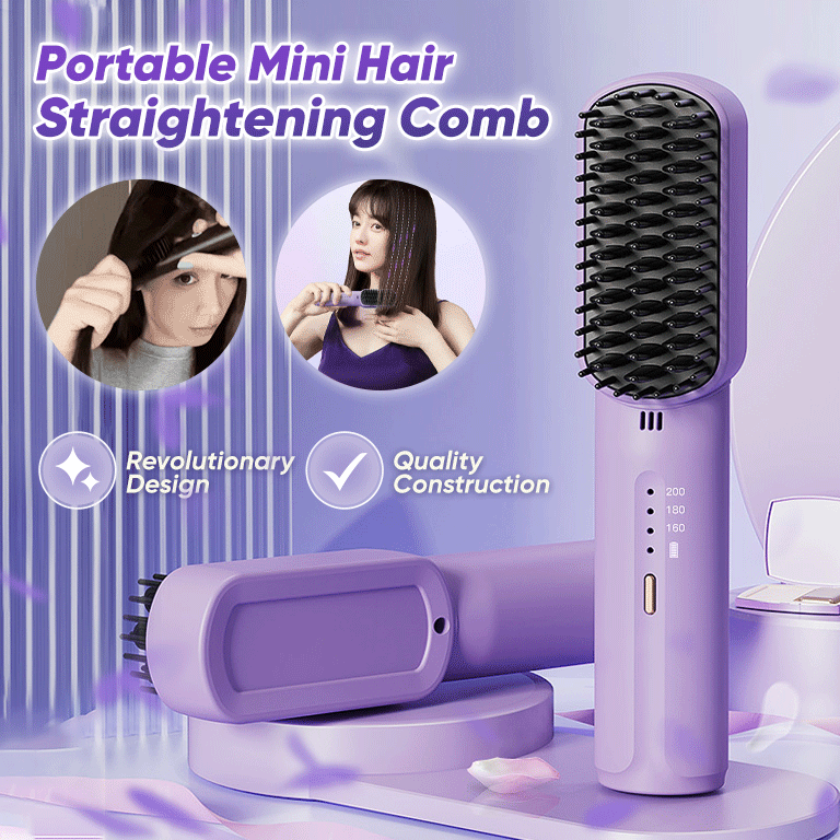 Portable Cordless Mini Hair Straightening Comb - Cretaidea.com