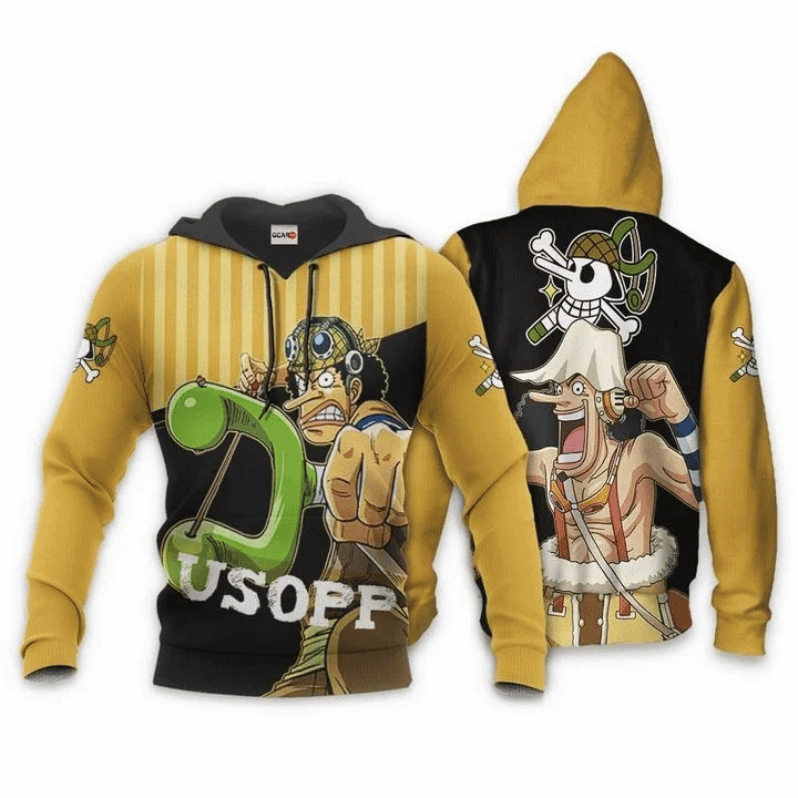 One Piece Usopp Anime Manga One Piece For Men And Women 3D Hoodie Zip ...