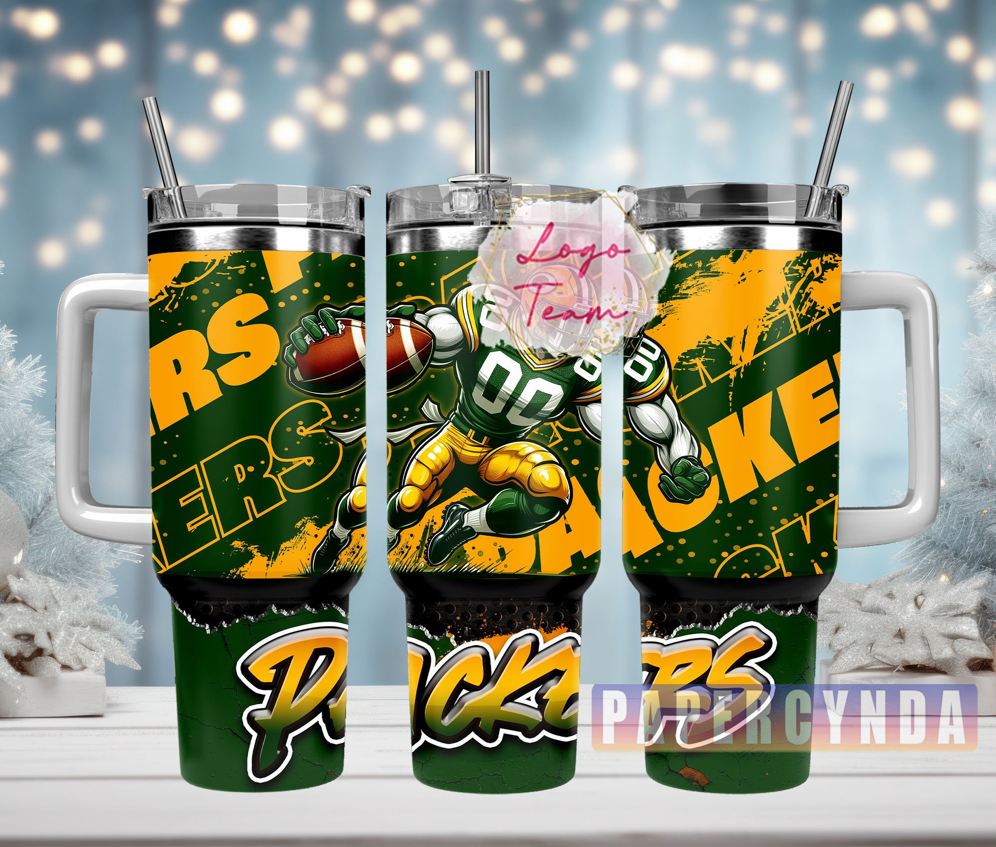 Green Bay Packers Custom Stanley Quencher 40oz Stainless Steel Tumbler ...