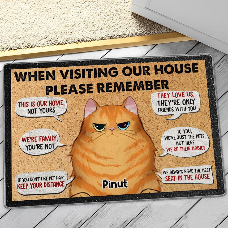 Personalized Cat Doormat - When Visiting Our House Please Remember ...