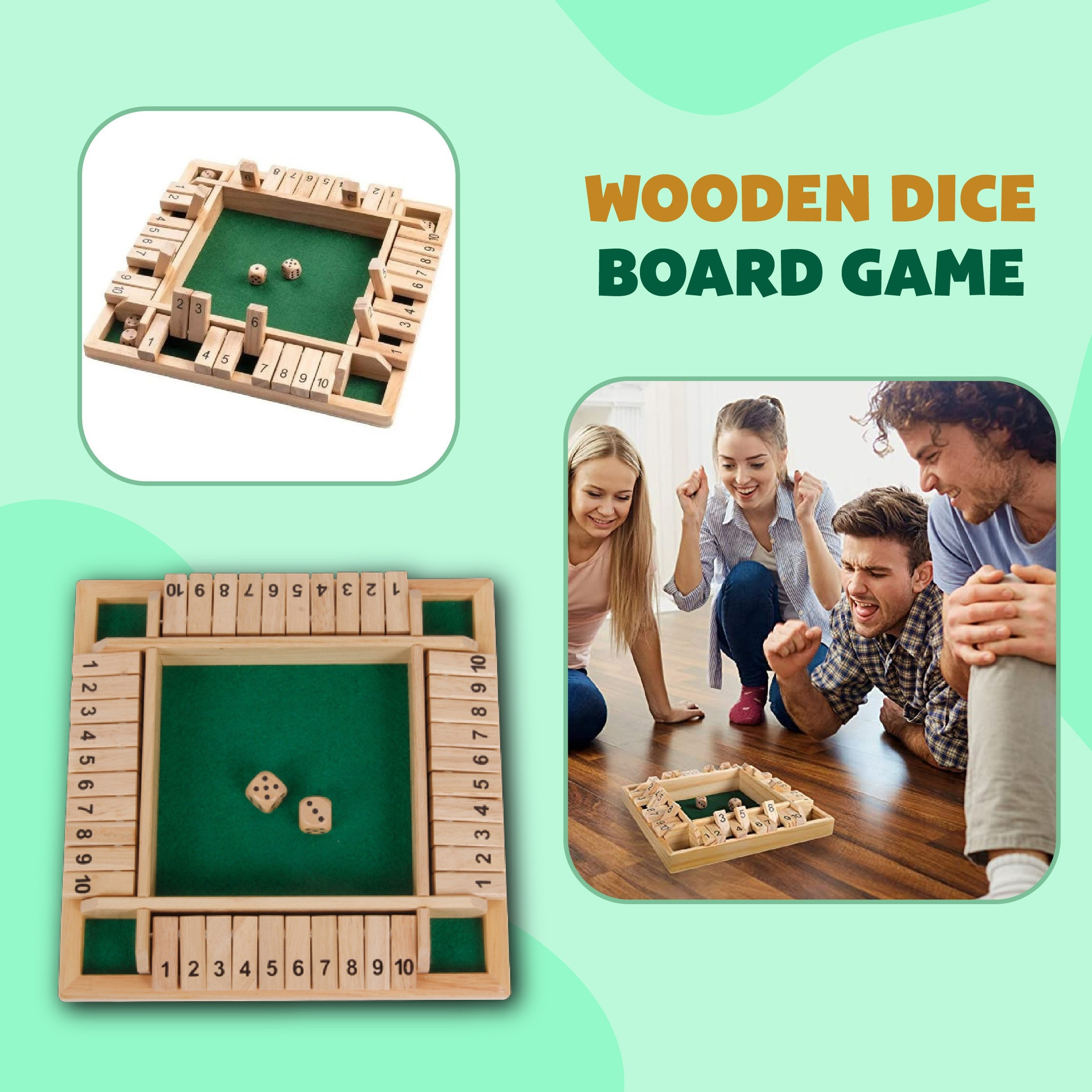 Wooden Dice Board Game - Dope Gear Toys