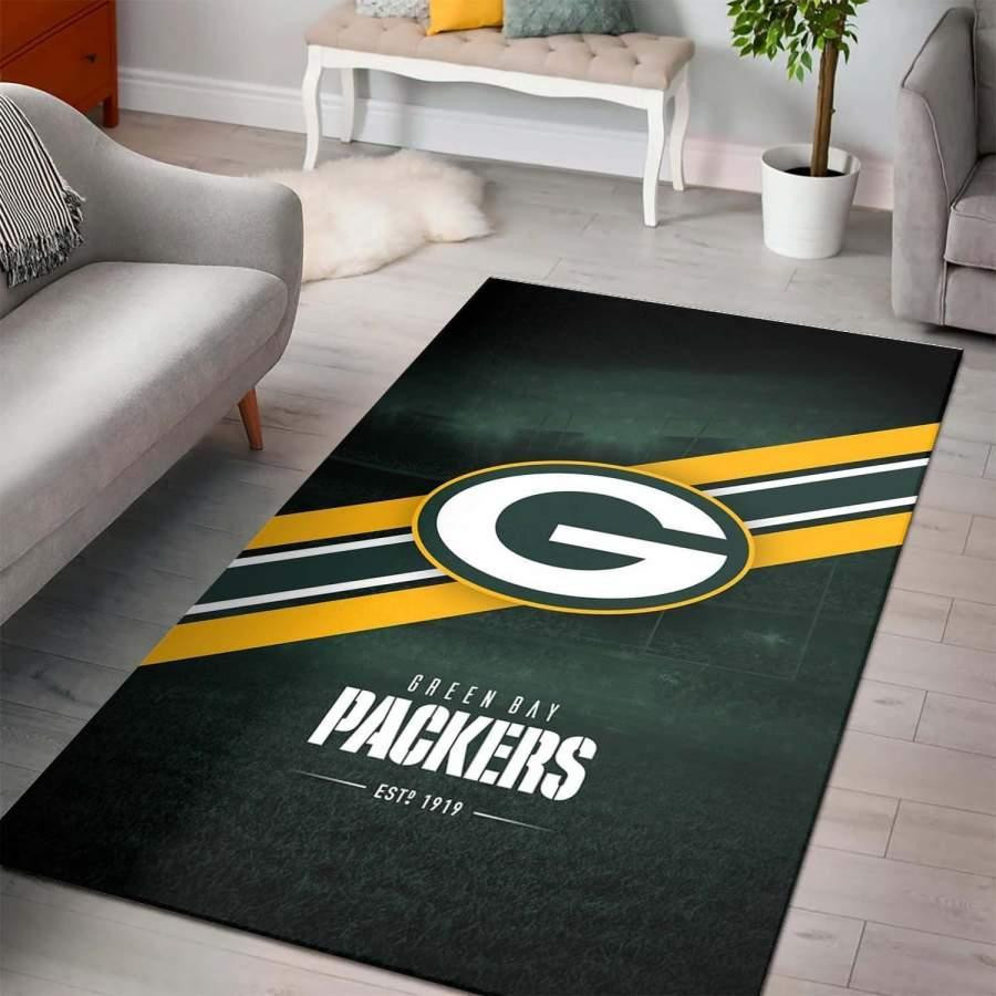 Green Bay Packers Area Rug Living Room Rug Home Decor Nfl Team Logo ...
