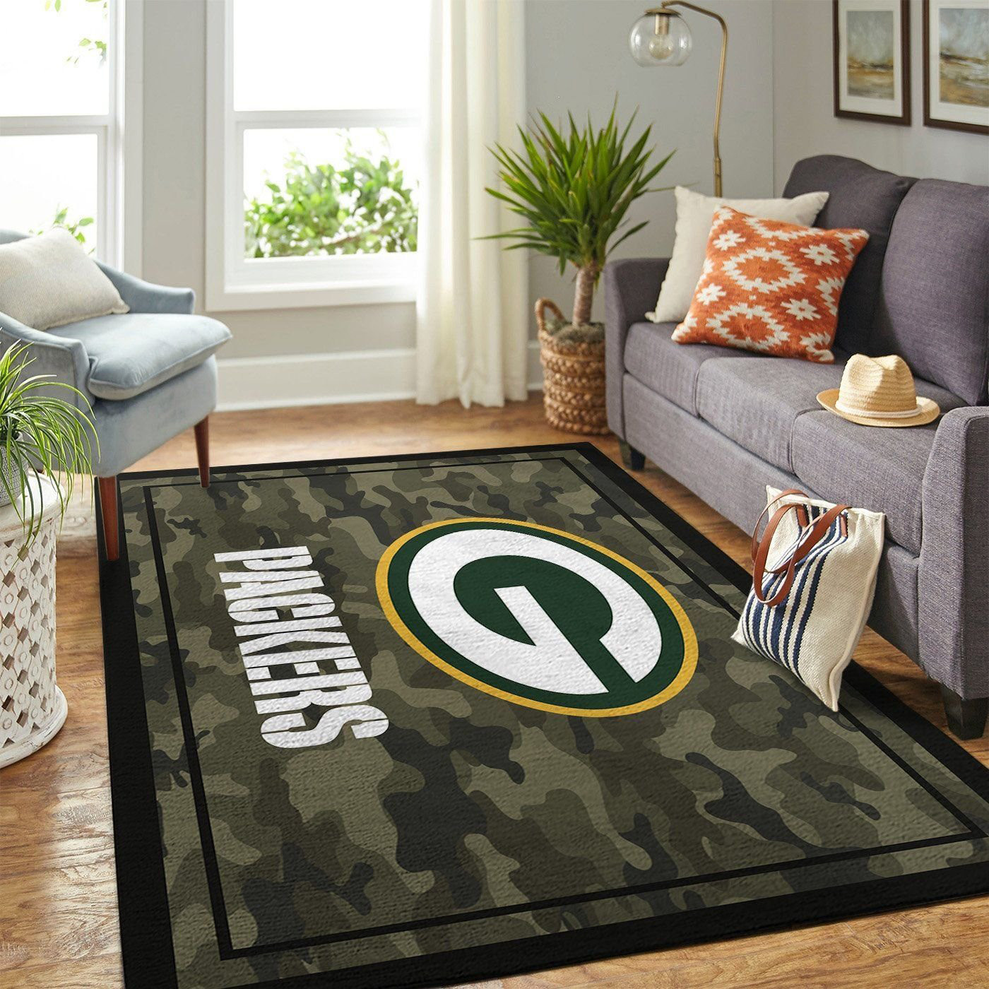 Green Bay Packers Rectangle Rug 78 - Snakeislandz