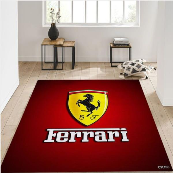 Ferrari Logo Area Rug For Christmas Living Room Home Decor Floor Decor ...