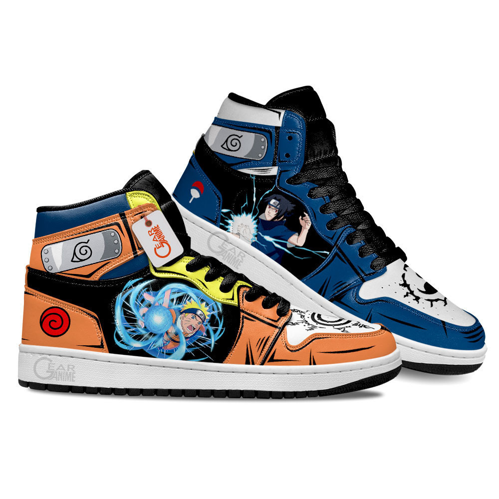 Uzumaki And Sasuke J1 Sneakers Custom Anime Shoes - Xtrendingprint ...