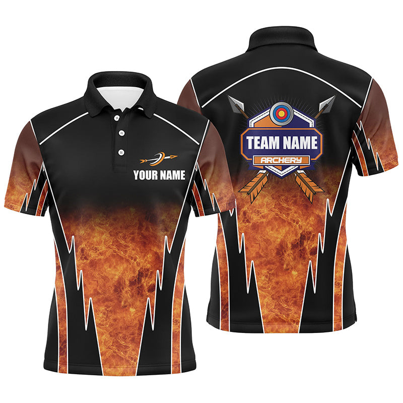 Customized Orange Black Archery Polo Shirts For Men, Archery ...